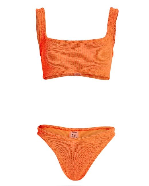 Hunza G Xandra Bikini Set in Orange | Lyst Hunza G Xandra Bikini Set in Orange | Lyst