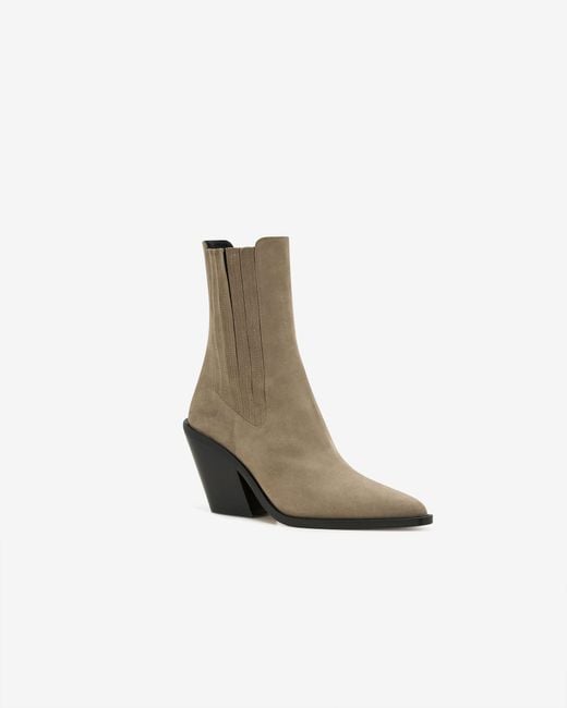 IRO Mazola Suede Leather Low Boots in White | Lyst