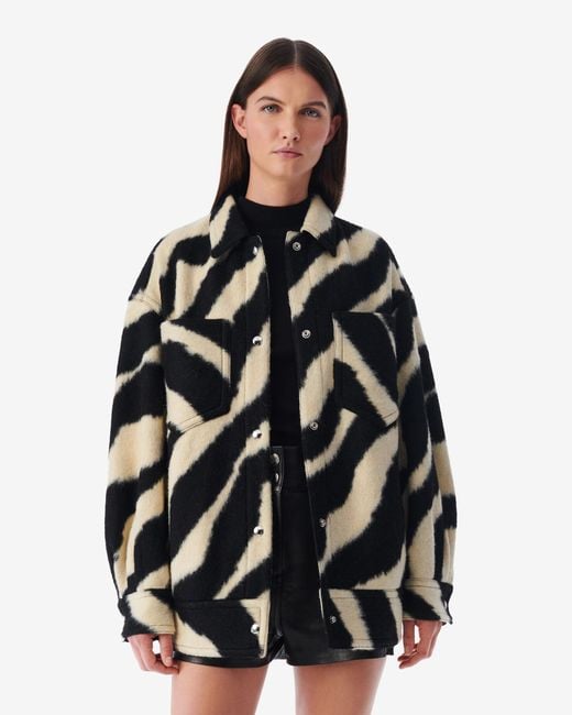 IRO Edwina Long Zebra Pattern Jacket | Lyst