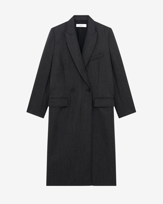 IRO Marinia Long Wool Coat in Blue | Lyst