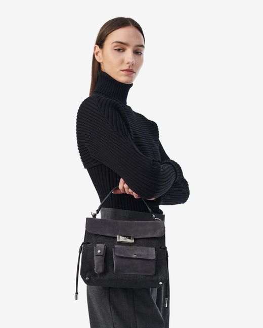IRO Denim Shoulder Bag in Black | Lyst
