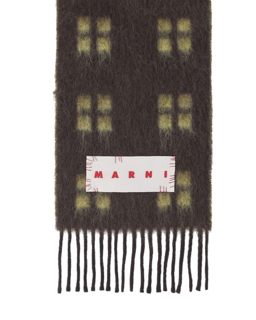 Marni Reversible Logo Scarf in Black for Men | Lyst UK
