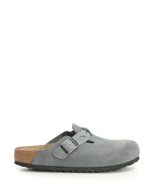 Birkenstock Boston Suede Clogs in Grey | Lyst UK