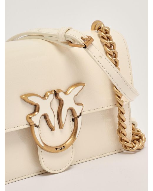 Pinko Love One Mini Light Clutch in Natural | Lyst