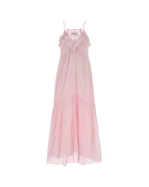 Isabel Marant Cotton Blend Vasma Dress in Pink | Lyst UK