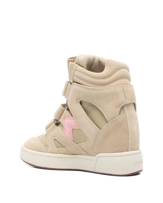 Isabel Marant Im3 Leather Sneakers in Natural | Lyst UK
