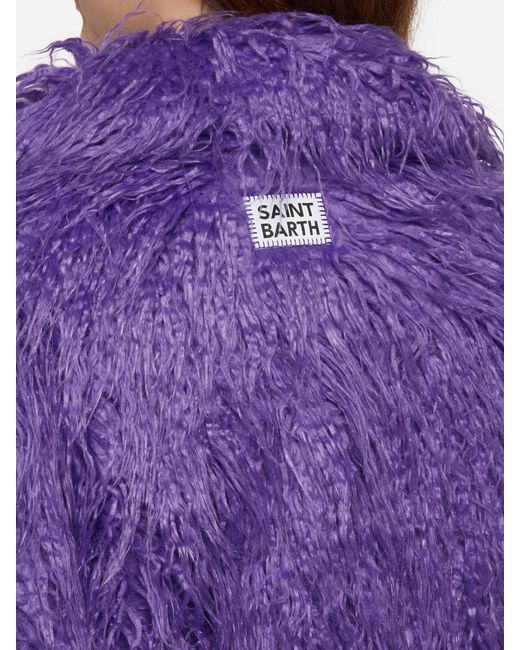 Mc2 Saint Barth Furry Short Jacket Sully in Purple | Lyst