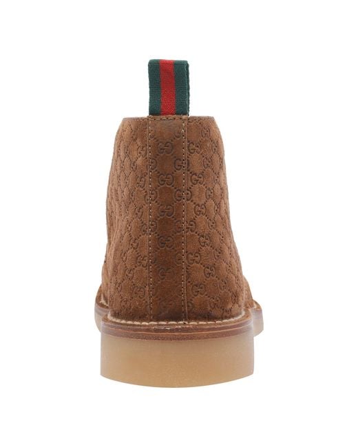 Gucci Ankle Boot With Web Detail in Brown for Men | Lyst UK