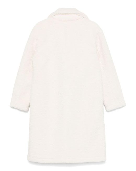 MICHAEL Michael Kors Oversized Teddy Polyester Coat in White | Lyst