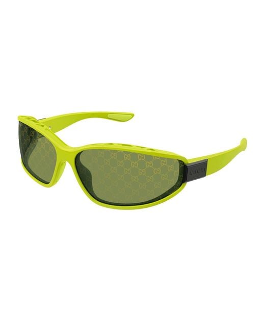 Gucci Gg2011S Linea Institutional Logo Iniettato Sunglasses in Yellow ...