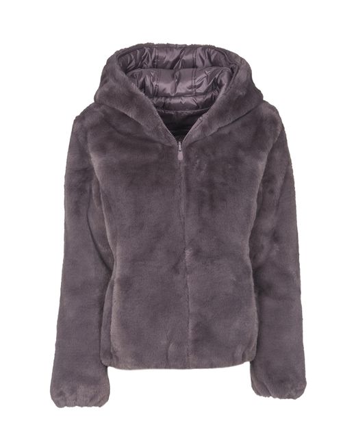 Save The Duck Faux Fur Jacket in Purple | Lyst Save The Duck Faux Fur Jacket in Purple | Lyst