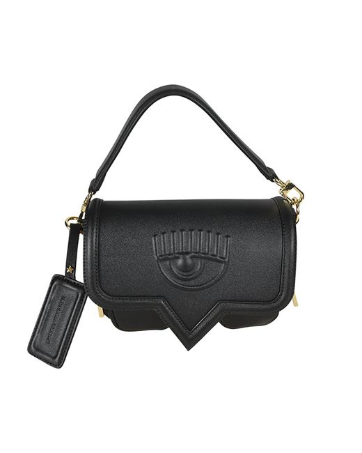 Chiara Ferragni Logo Eye Embossed Shoulder Bag in Black | Lyst
