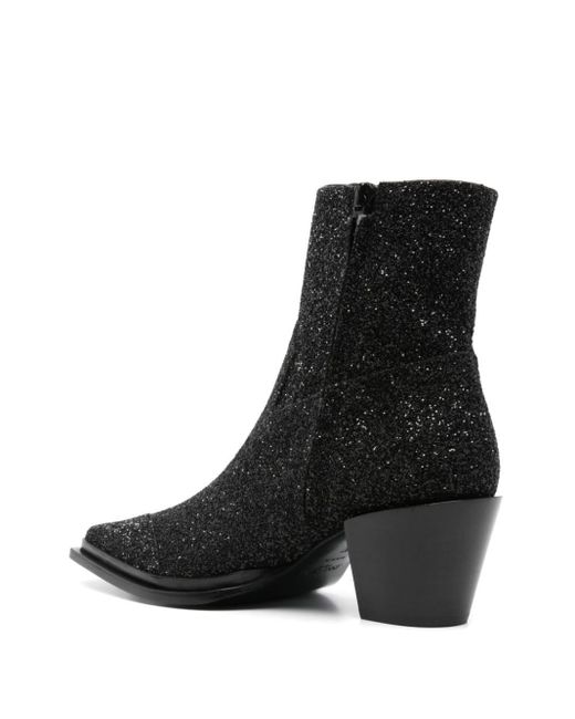 Jimmy Choo Cece Ab 60 Glittered Boots in Black | Lyst UK