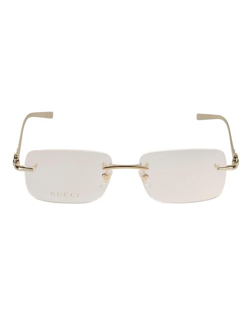 Gucci Logo Lens Rimeless Frame in White for Men | Lyst