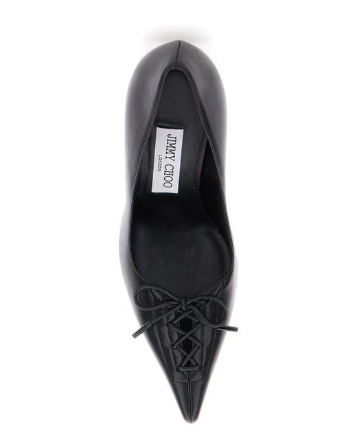 Jimmy Choo 'Scarlett' Pumps With High Stiletto Heel And Front Laces in Black | Lyst