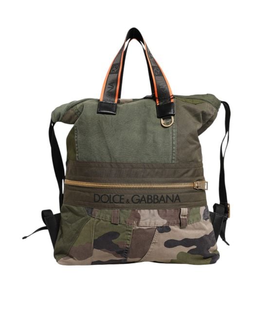 Dolce & Gabbana Military Patchwork Rucksack Backpack Bag Cotton Nylon ...