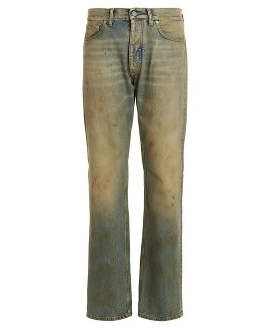 Maison Margiela Dirty Effect Jeans in Green for Men | Lyst