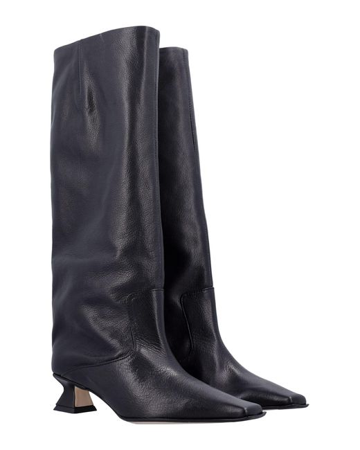 Miista Effie Leather Knee Boot in Blue | Lyst