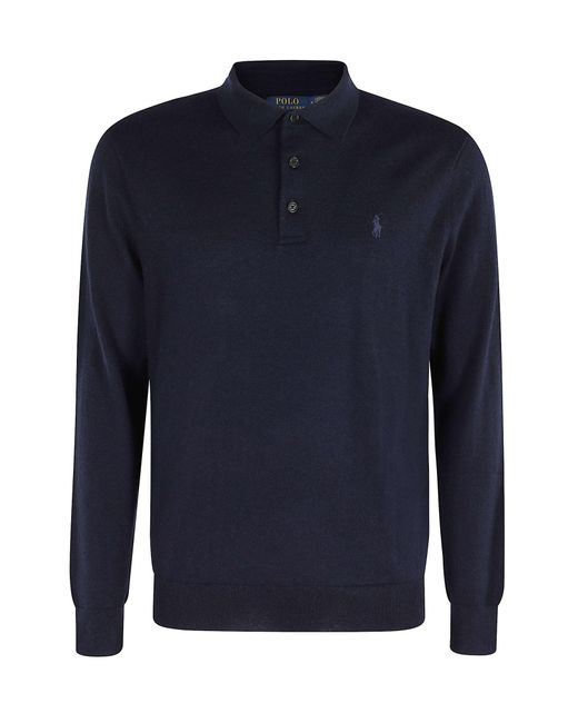 Polo Ralph Lauren Wool Long Sleeve Pullover in Blue for Men | Lyst UK