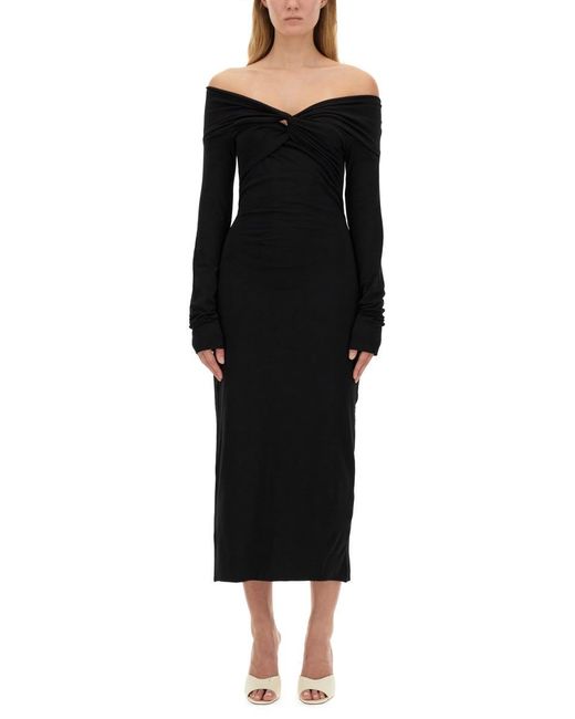 ROTATE BIRGER CHRISTENSEN Dress With Knot in Black | Lyst