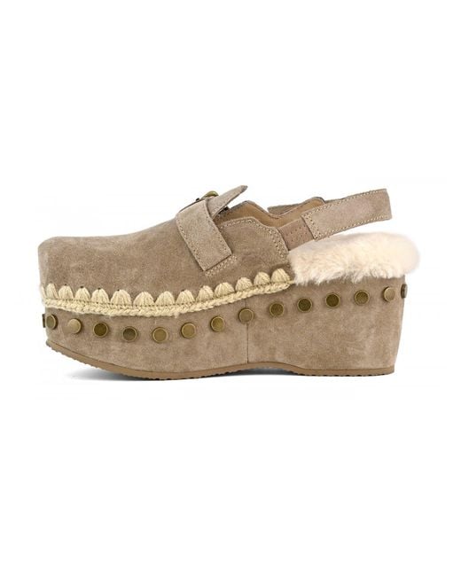 Mou Clog Back Strap in Natural | Lyst