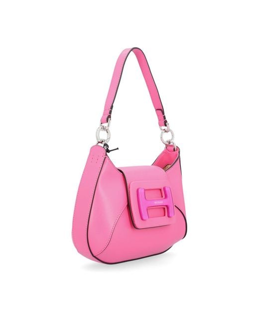 Hogan H-bag Logo Plaque Mini Shoulder Bag in Pink | Lyst