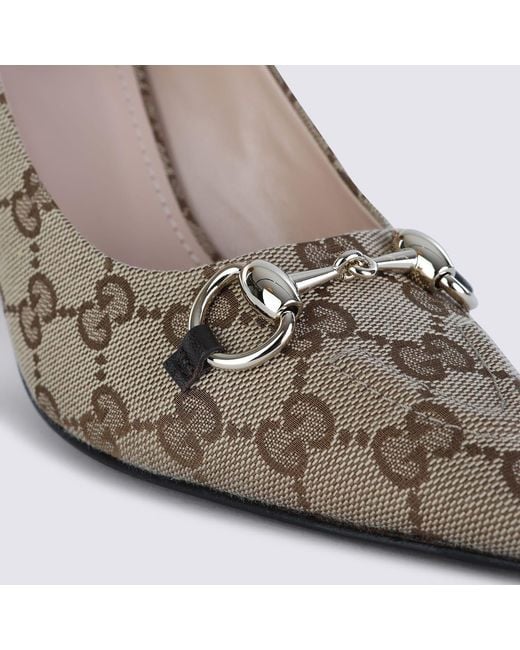 Gucci Morsetto Logo Heels in Grey | Lyst UK