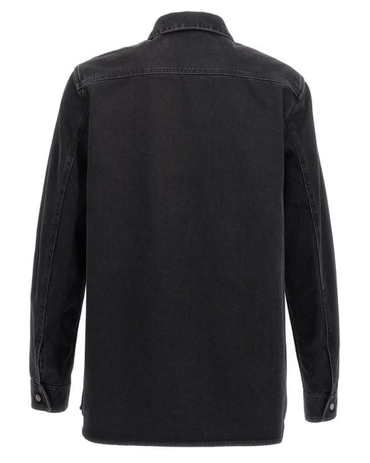 Gucci Cotton Denim Logo Jacket in Black for Men | Lyst