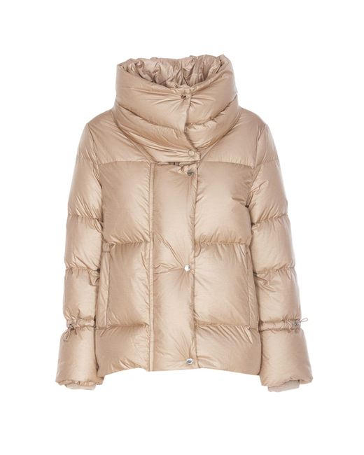 Moorer Madeira Down Jacket in Natural | Lyst