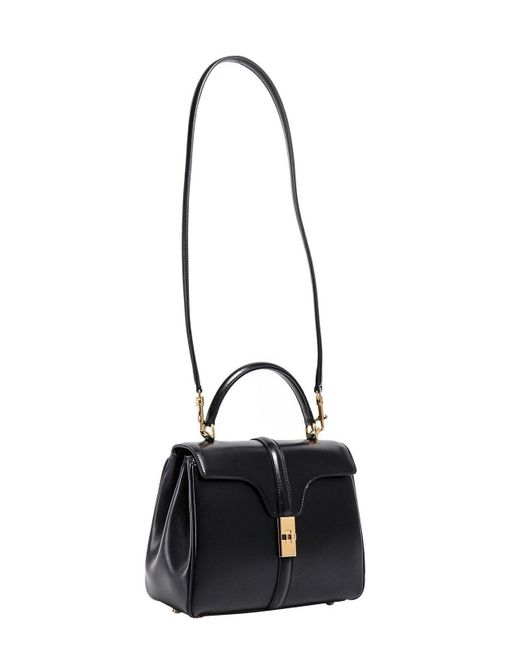 Celine Small 16 Foldover Top Tote Bag in Black | Lyst