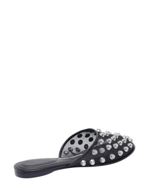 Alexander Wang Stud Detailed Sheer Sandals in Black | Lyst