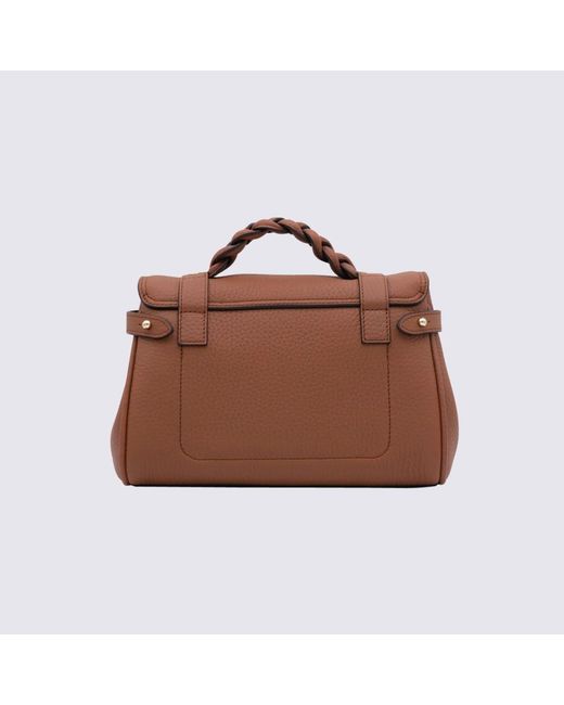 Mulberry Leather Mini Alexa Heavy Grain Top Handle Bag in Brown | Lyst