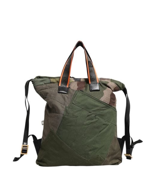 Dolce & Gabbana Military Patchwork Rucksack Backpack Bag Cotton Nylon ...
