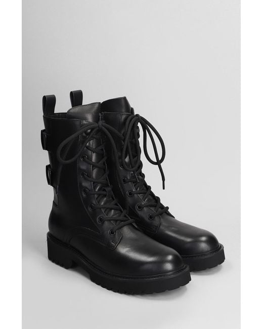 Lola Cruz Asia Combat Boots in Black | Lyst