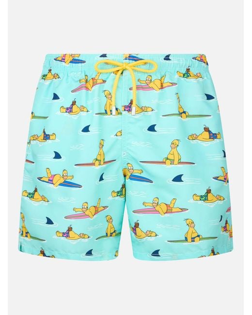 Mc2 Saint Barth Mid-Length Gustavia Swim-Shorts With Homer Simpson ...