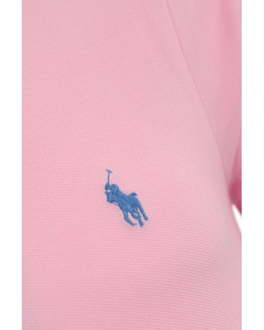Polo Ralph Lauren Two-Button Cotton Polo Shirt With Logo in Pink for ...