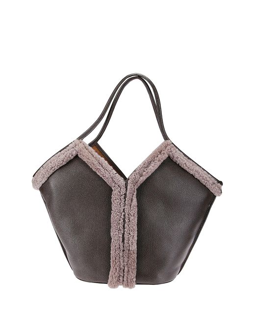 Hereu Calella Curly Shearling Trims in Grey | Lyst UK