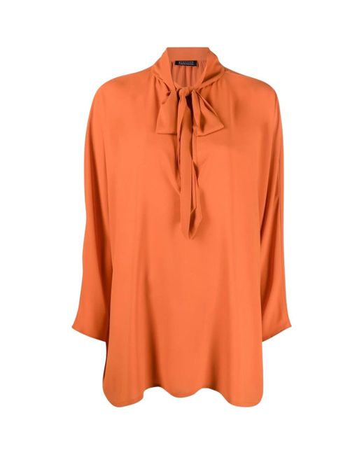 Gianluca Capannolo Synthetic Endora L/s Shirt With Scarf in Orange | Lyst