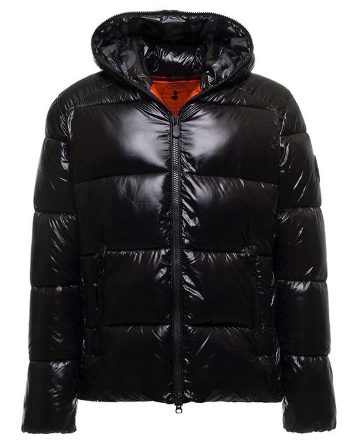 Save The Duck Edgard Black Down Jacket In Padded And Quilted Tech ... Save The Duck Edgard Black Down Jacket In Padded And Quilted Tech ...