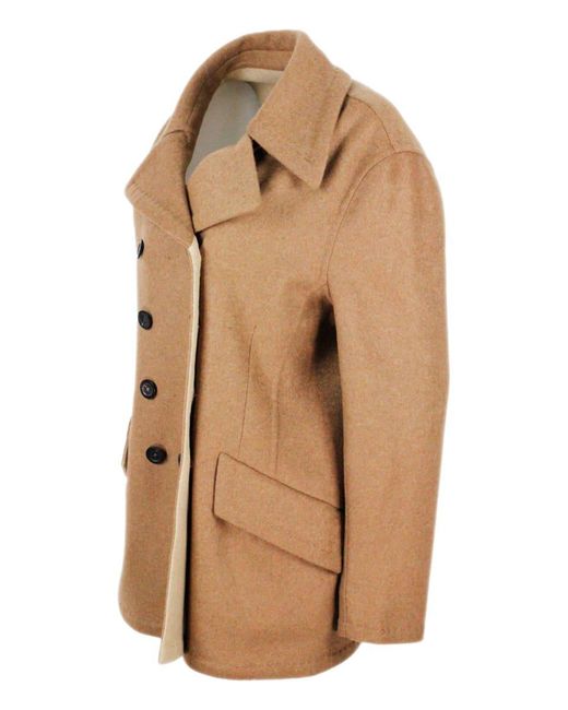 Malo Three-Quarter Coat in Brown | Lyst