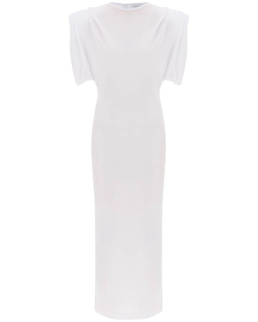 Wardrobe NYC Midi Sheath Dress With Structured Shoulders in White | Lyst