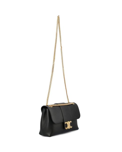 Celine Victoire Medium Shoulder Bag in Black | Lyst