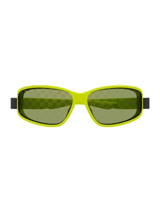 Gucci Gg2011S Linea Institutional Logo Iniettato Sunglasses in Yellow ...