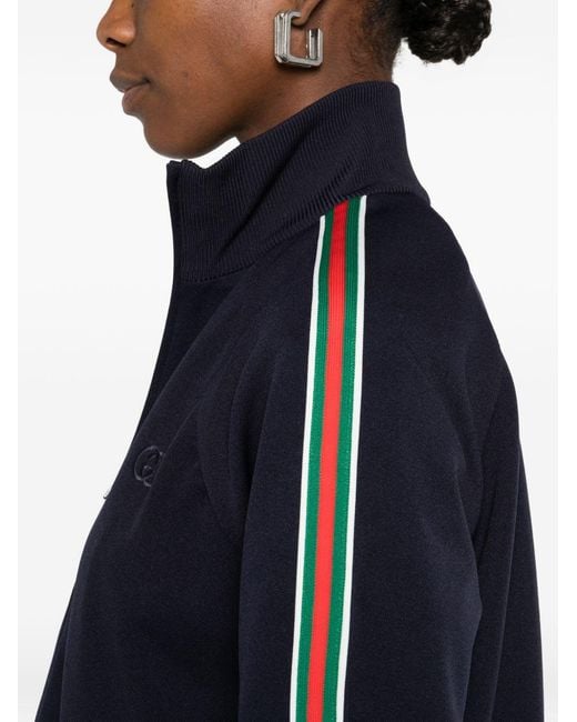 Gucci Web Detail Zipped Tracksuit in Blue | Lyst UK
