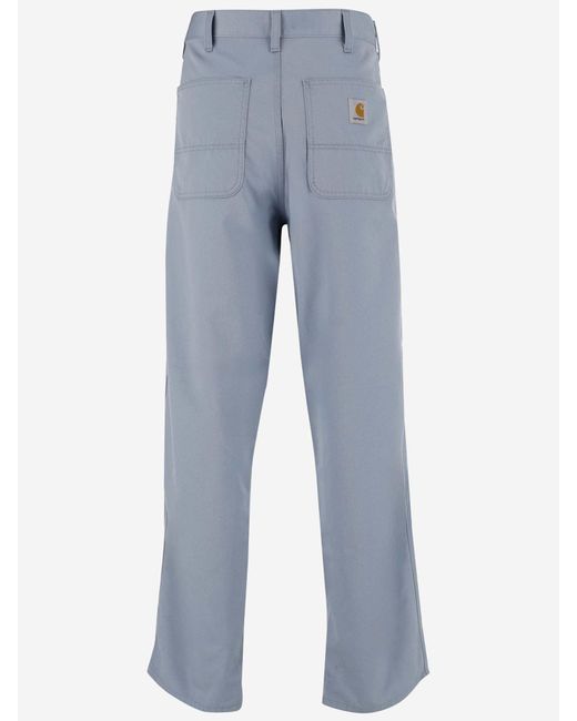 Carhartt Cotton Blend Logo Pants in Blue for Men | Lyst