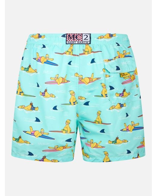 Mc2 Saint Barth Mid-Length Gustavia Swim-Shorts With Homer Simpson ...
