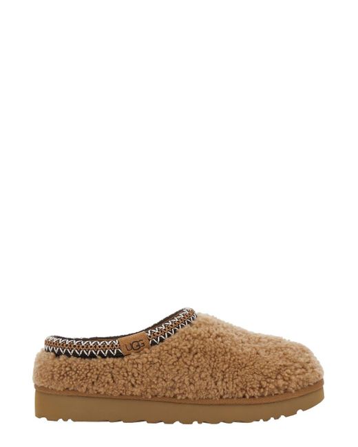 UGG 'Tasman Maxi Curli' Slip-On Mule in Brown | Lyst