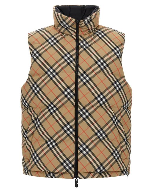 Burberry 'Snowshill' Reversible Vest in Natural for Men | Lyst UK
