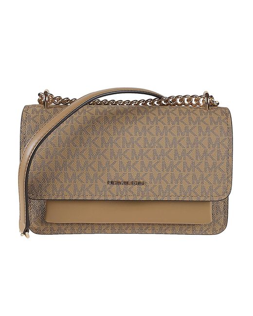 Michael Kors Monogram Logo Shoulder Bag in Brown | Lyst
