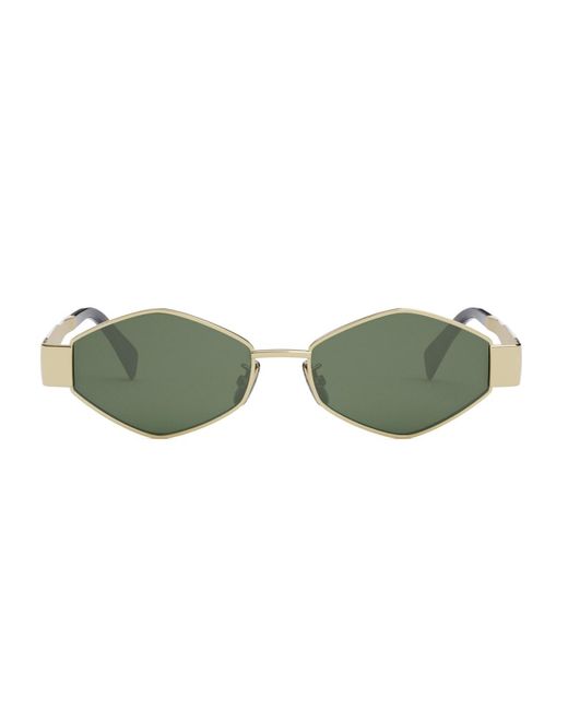 Celine Cl40254U Metal Triomphe 30N Sunglasses in Green | Lyst